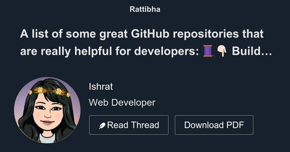 A list of some great GitHub repositories that are really helpful for ...