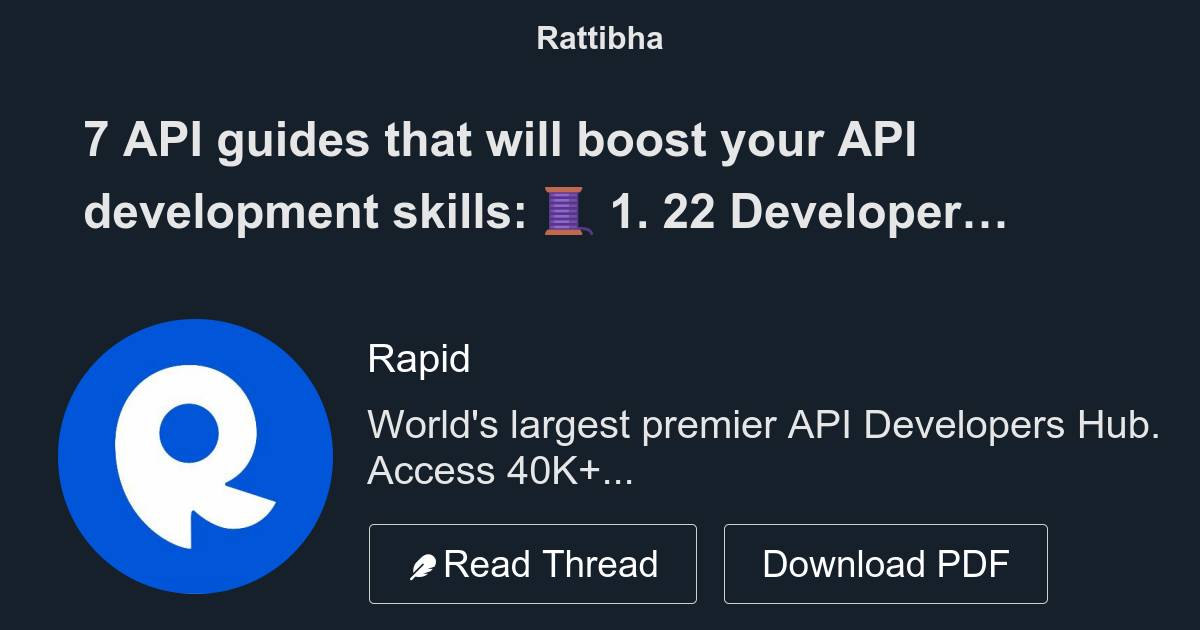 7 API guides that will boost your API development skills: 🧵 - Thread ...