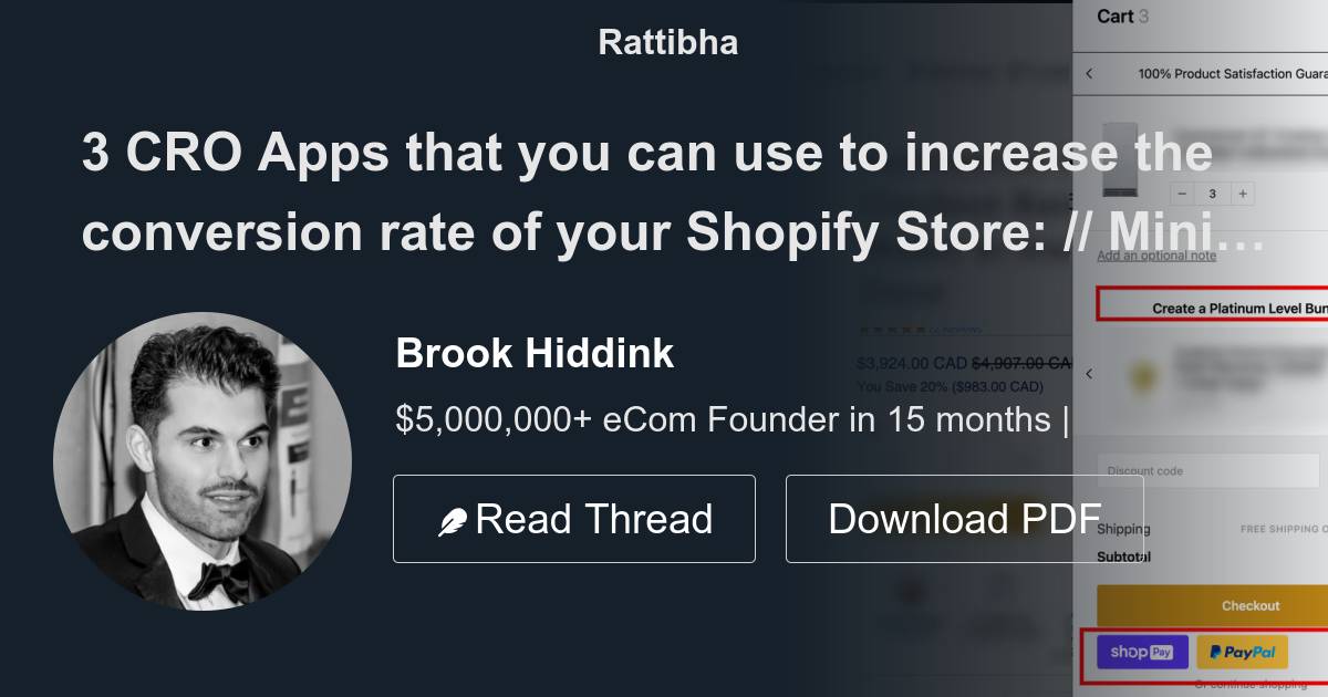 3 CRO Apps that you can use to increase the conversion rate of your Shopify Store: // Mini ...
