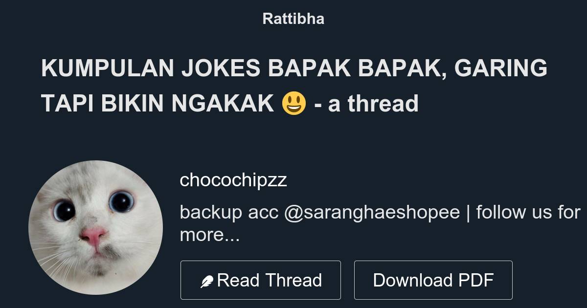 KUMPULAN JOKES BAPAK BAPAK, GARING TAPI BIKIN NGAKAK 😃 - a thread ...