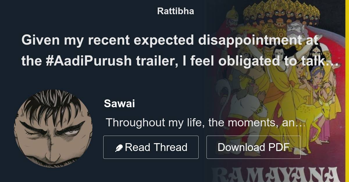 Given my recent expected disappointment at the #AadiPurush trailer, I ...