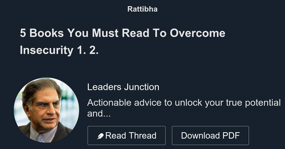 5 Books You Must Read To Overcome Insecurity 1. - المسلسل من Leaders ...
