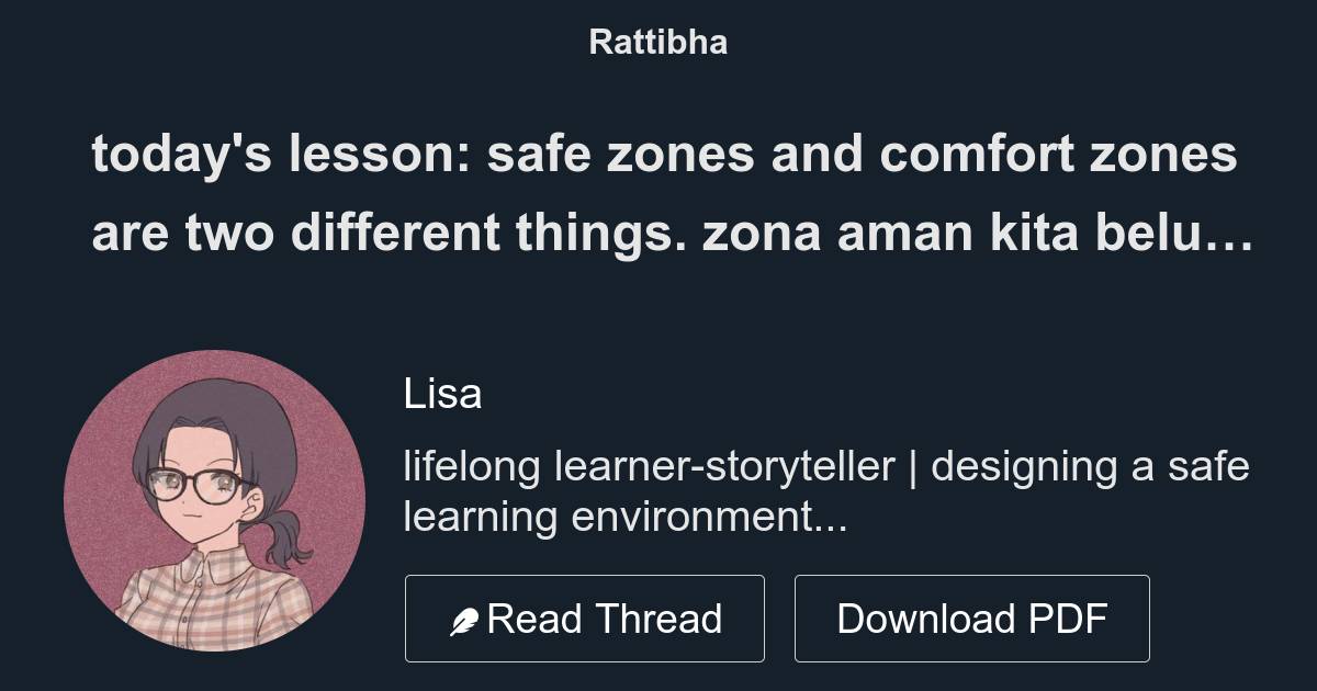 today's lesson: safe zones and comfort zones are two different things ...