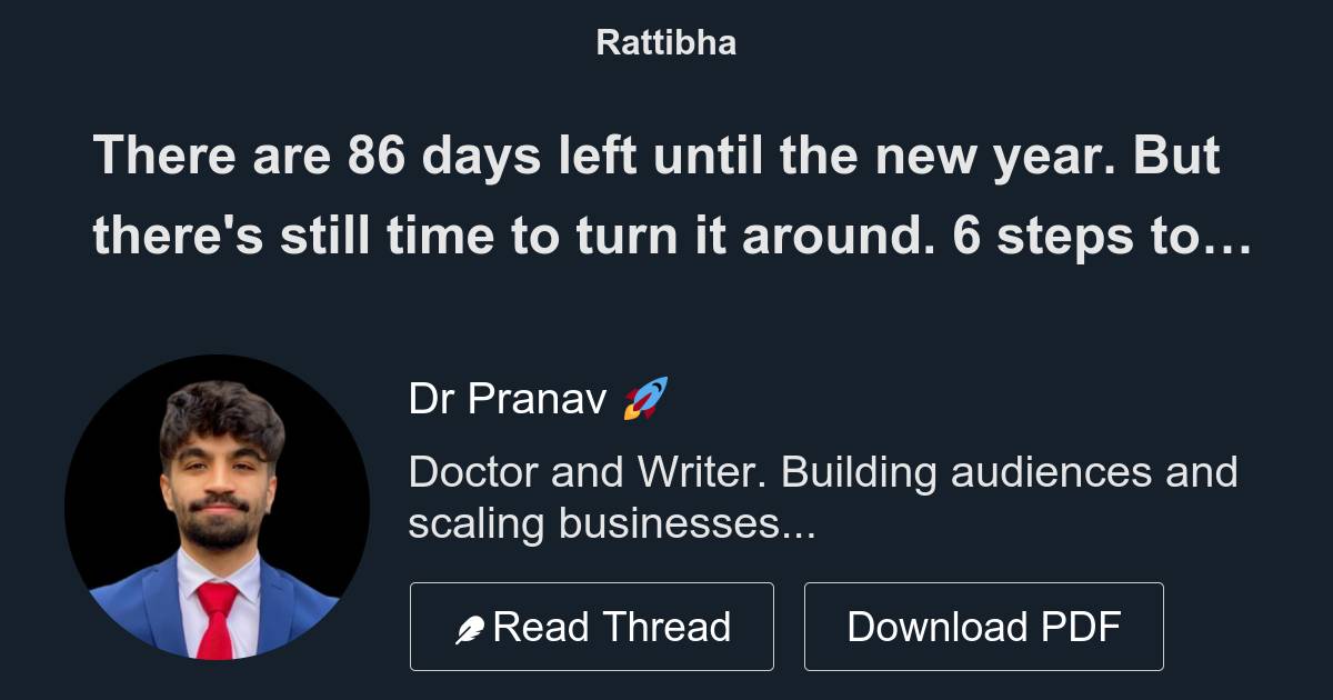 There are 86 days left until the new year. But there's still time to ...