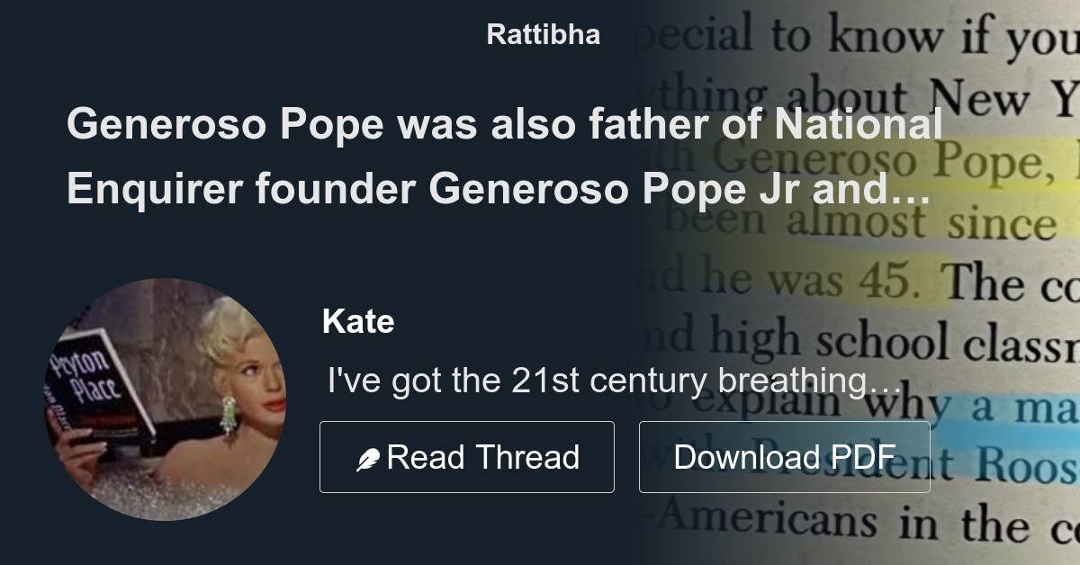 Generoso Pope was also father of National Enquirer founder Generoso ...