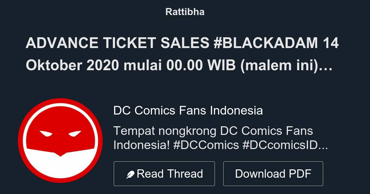 ADVANCE TICKET SALES #BLACKADAM 14 Oktober 2020 mulai 00.00 WIB (malem ...