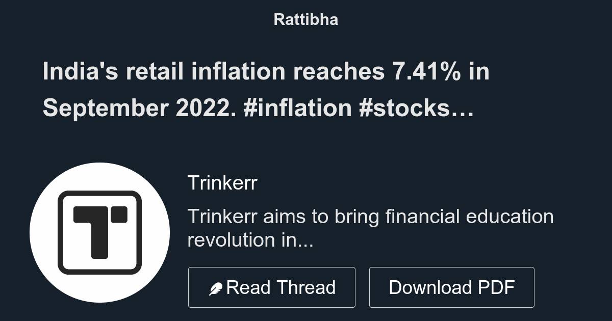India's retail inflation reaches 7.41% in September 2022. #inflation # ...