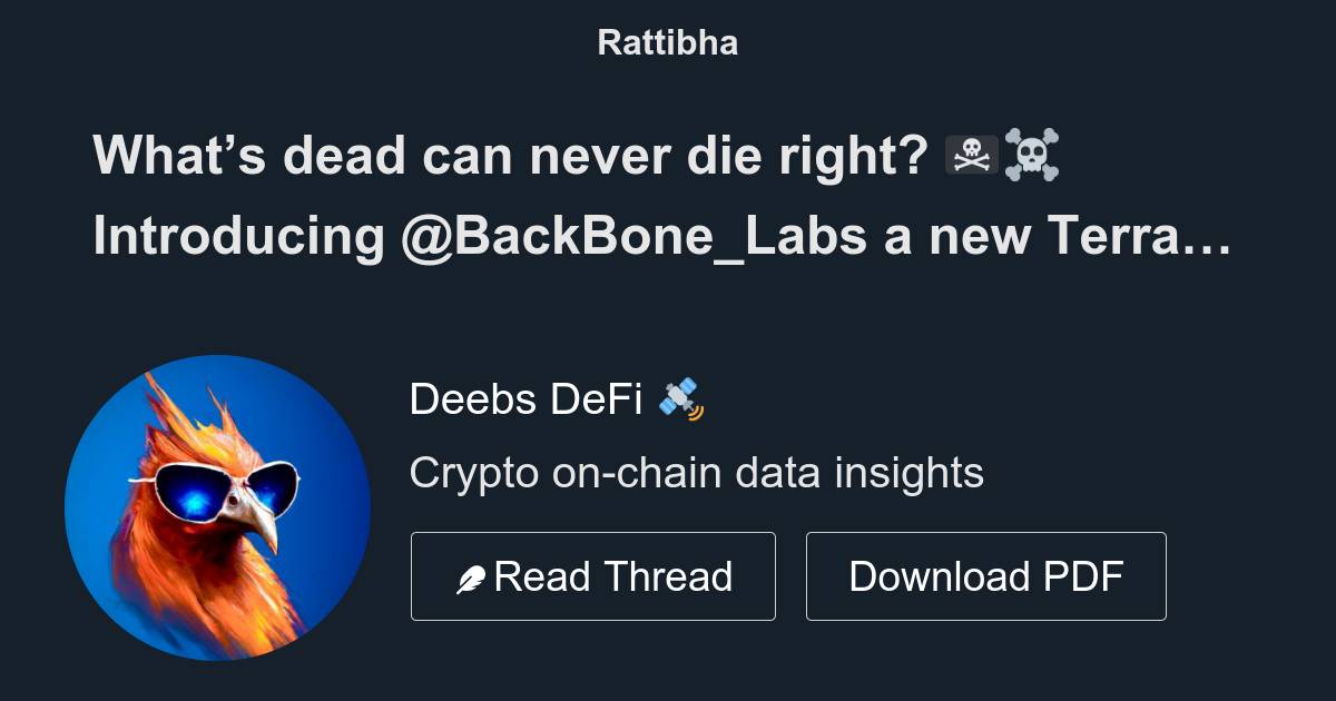 What’s dead can never die right? 🏴‍☠️☠️ Introducing @BackBone_Labs a ...