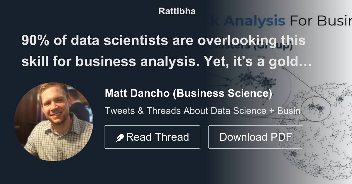 90% of data scientists are overlooking this skill for business analysis. Yet, it's a gold mine ...
