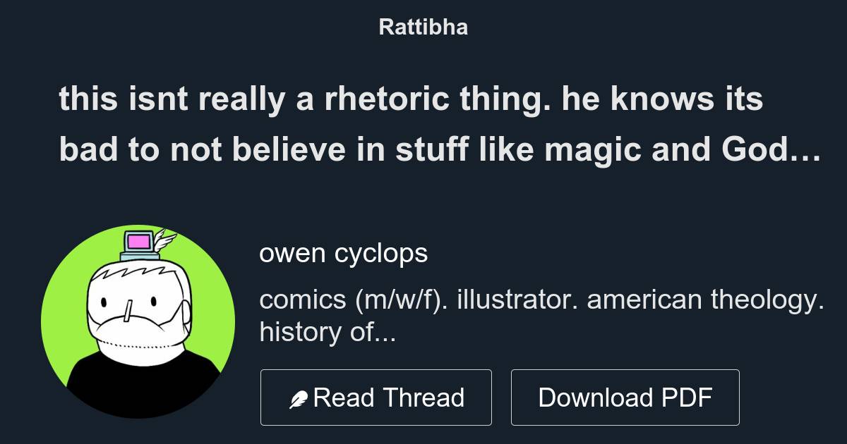 this isnt really a rhetoric thing. he knows its bad to not believe in ...