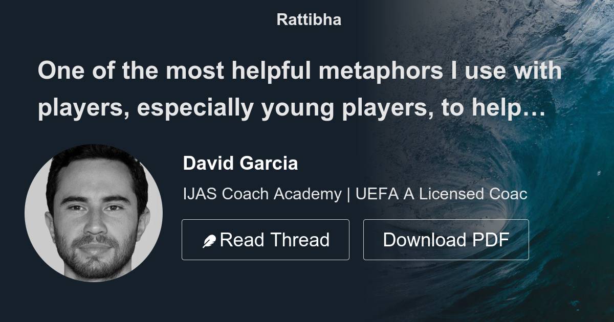 One of the most helpful metaphors I use with players, especially young ...