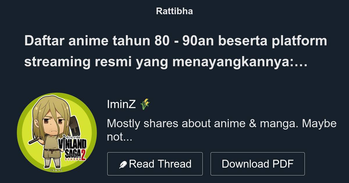 Daftar anime tahun 80 - 90an beserta platform streaming resmi yang ...