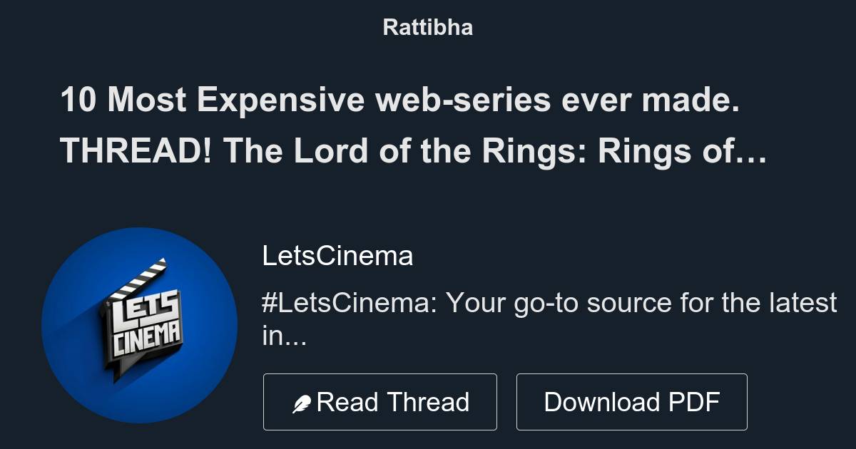 10 Most Expensive web-series ever made. THREAD! - Thread from ...