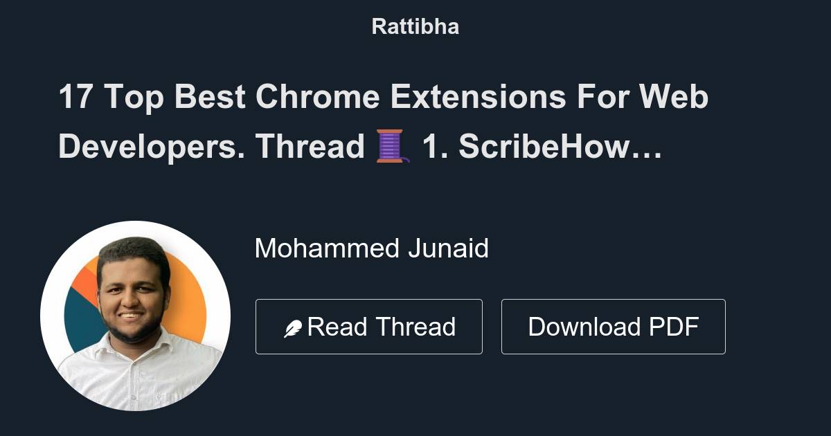 17 Top Best Chrome Extensions For Web Developers Thread ๐งต ุงูู
ุณูุณู ู
ู Mohammed Junaid