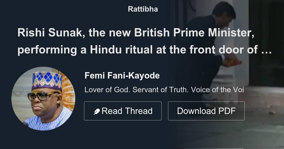 Rishi Sunak, the new British Prime Minister, performing a Hindu ritual ...
