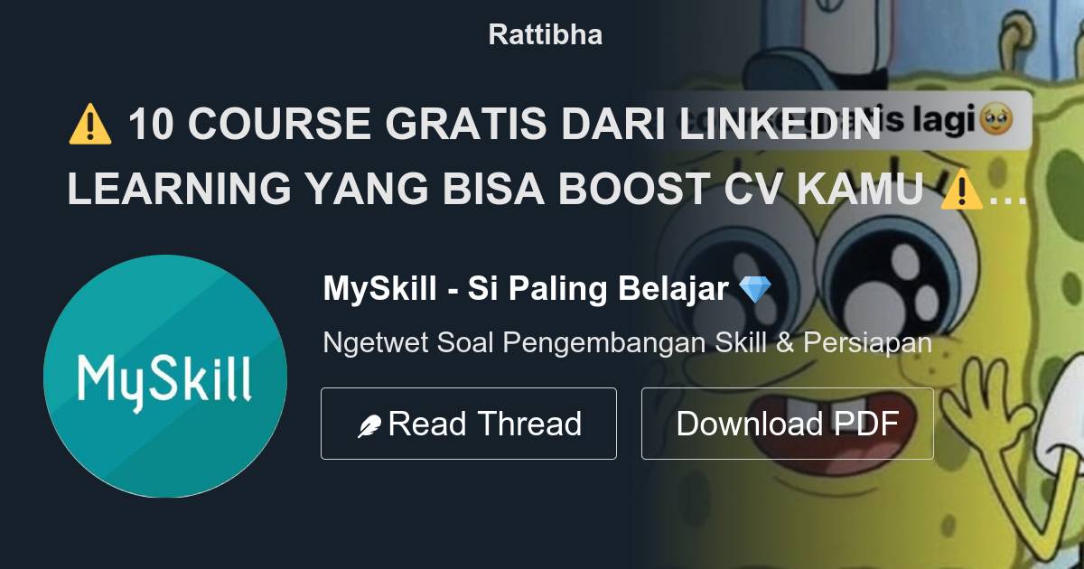 ⚠️ 10 COURSE GRATIS DARI LINKEDIN LEARNING YANG BISA BOOST CV KAMU ⚠️ Udah gratis dan ...