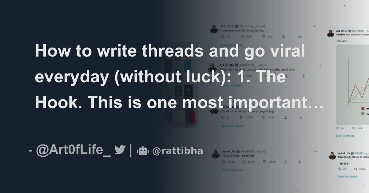 How to write threads and go viral everyday (without luck): - المسلسل من ...