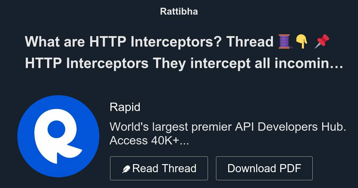 What are HTTP Interceptors? Thread 🧵👇 - المسلسل من Rapid @Rapid_API - رتبها