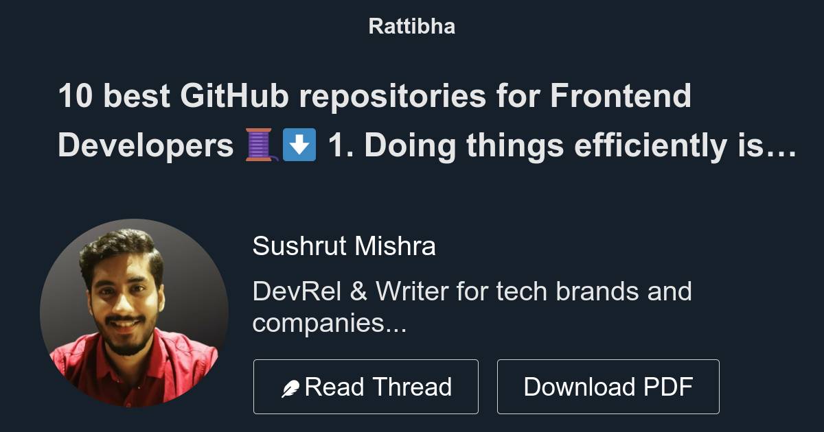 10 best GitHub repositories for Frontend Developers 🧵⬇️ - Thread from ...