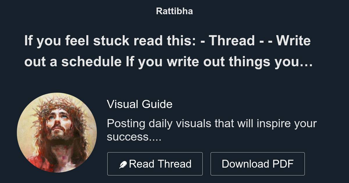 If you feel stuck read this: - Thread - - Thread from Visual Guide ...