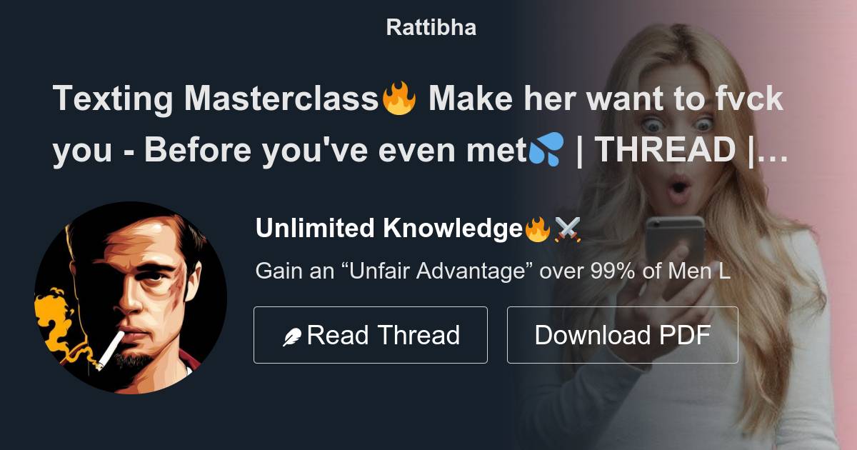 Texting Masterclass🔥 Make her want to fvck you - Before you've even met💦 | THREAD | - المسلسل من ...