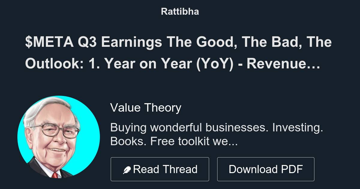 $META Q3 Earnings The Good, The Bad, The Outlook: - Thread from Value ...