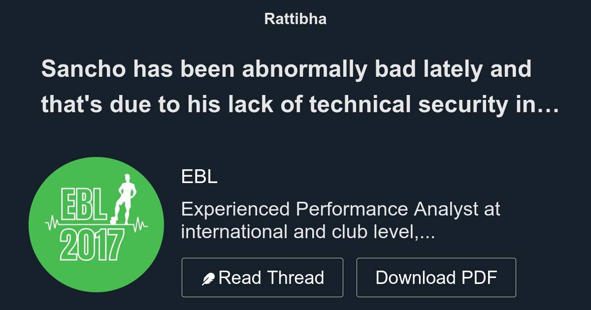 Sancho has been abnormally bad lately and that's due to his lack of technical security in ...