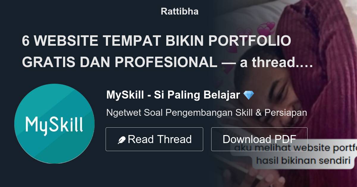 6 WEBSITE TEMPAT BIKIN PORTFOLIO GRATIS DAN PROFESIONAL — a thread. - المسلسل من MySkill - Si ...