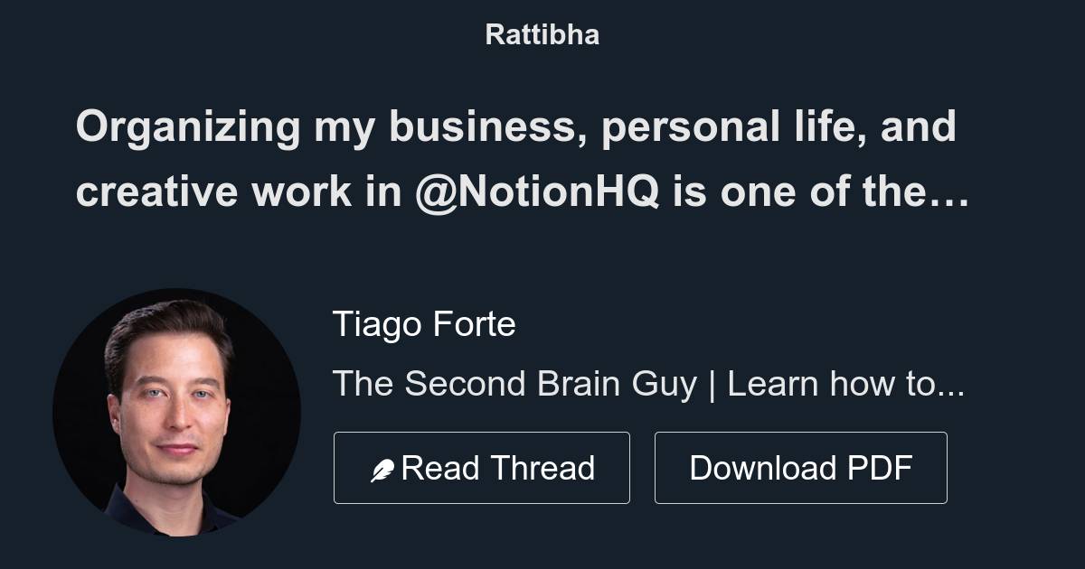 Organizing my business, personal life, and creative work in @NotionHQ is one of the most ...