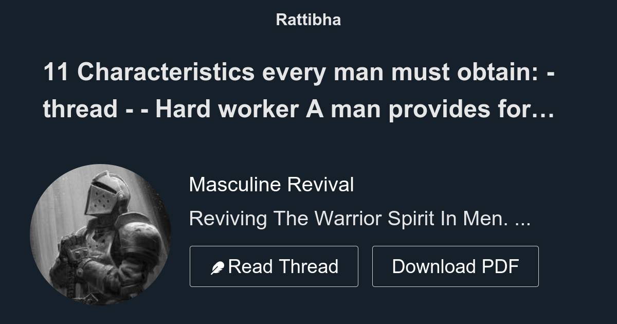 11 Characteristics every man must obtain: - thread - - Thread from ...