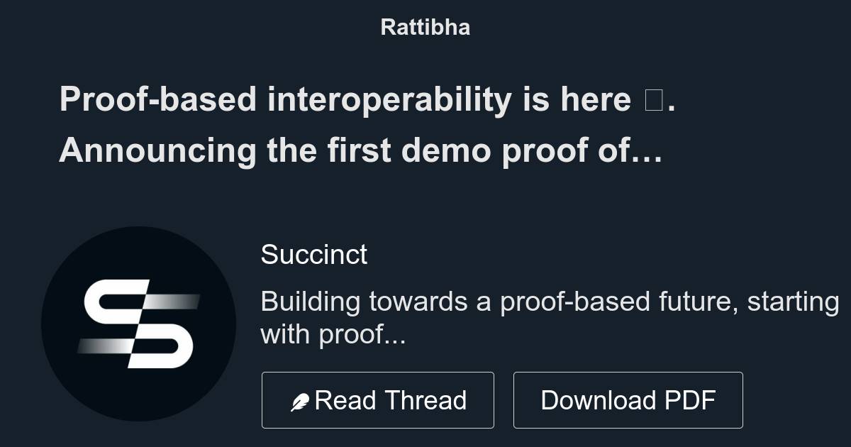 Proof-based interoperability is here 🪄. Announcing the first demo proof ...