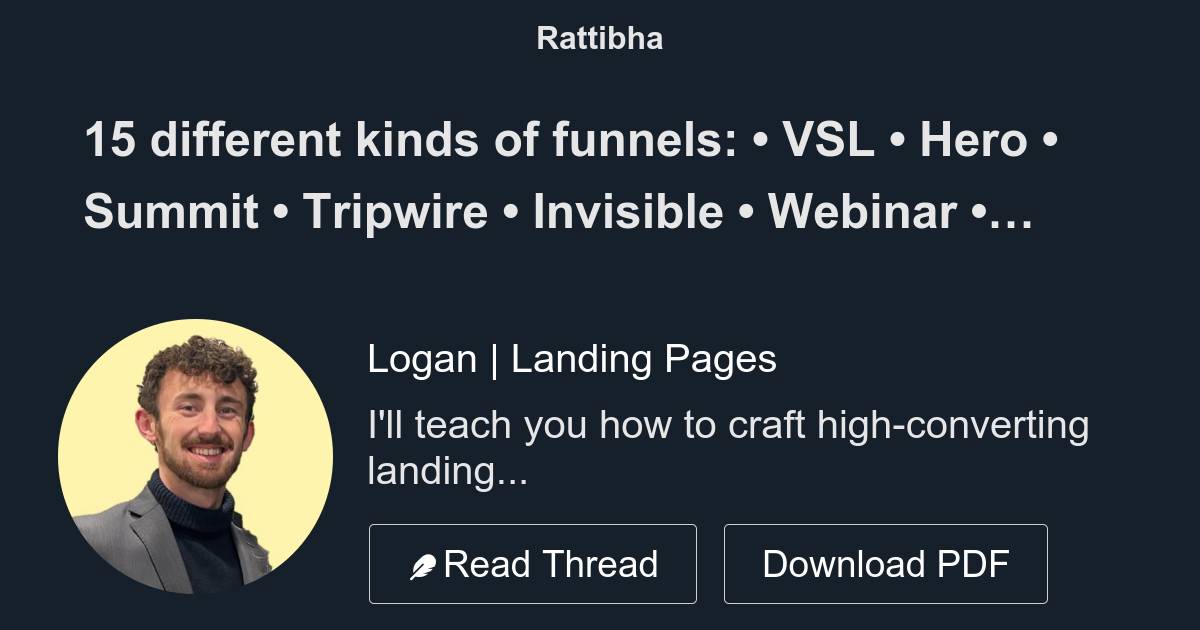 15 different kinds of funnels: • VSL • Hero • Summit • Tripwire ...