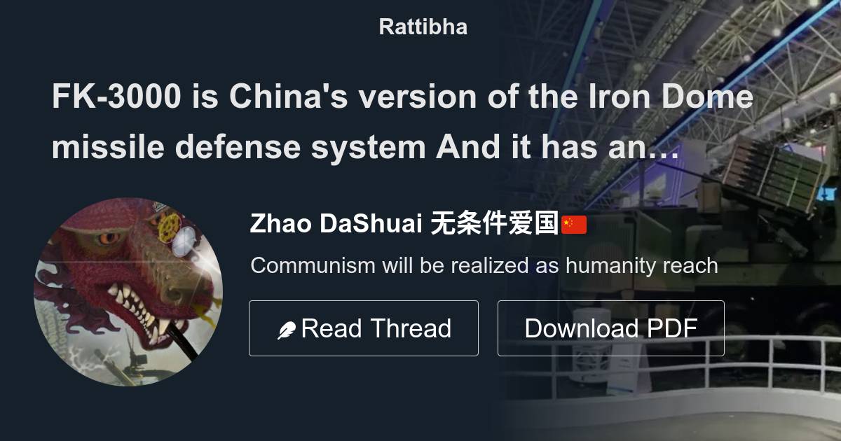 FK-3000 is China's version of the Iron Dome missile defense system And it has an ridiculous ...