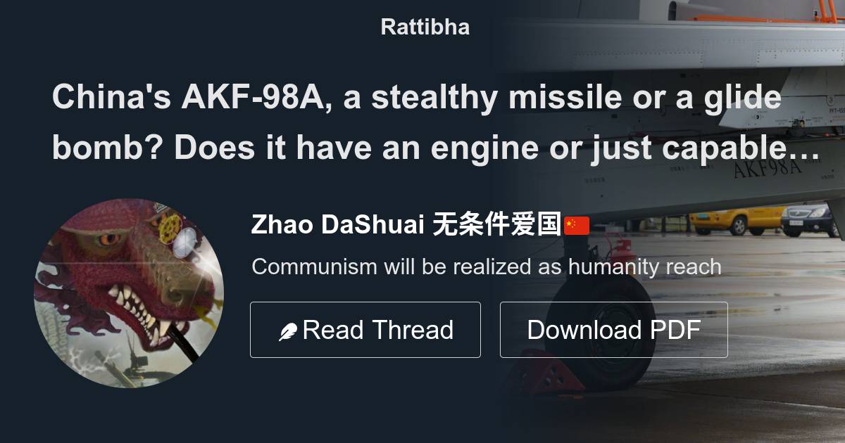 China's AKF-98A, a stealthy missile or a glide bomb? Does it have an ...