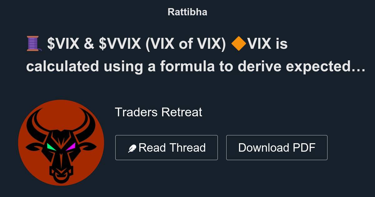 🧵 $VIX & $VVIX (VIX of VIX) 🔶VIX is calculated using a formula to derive expected volatility by ...