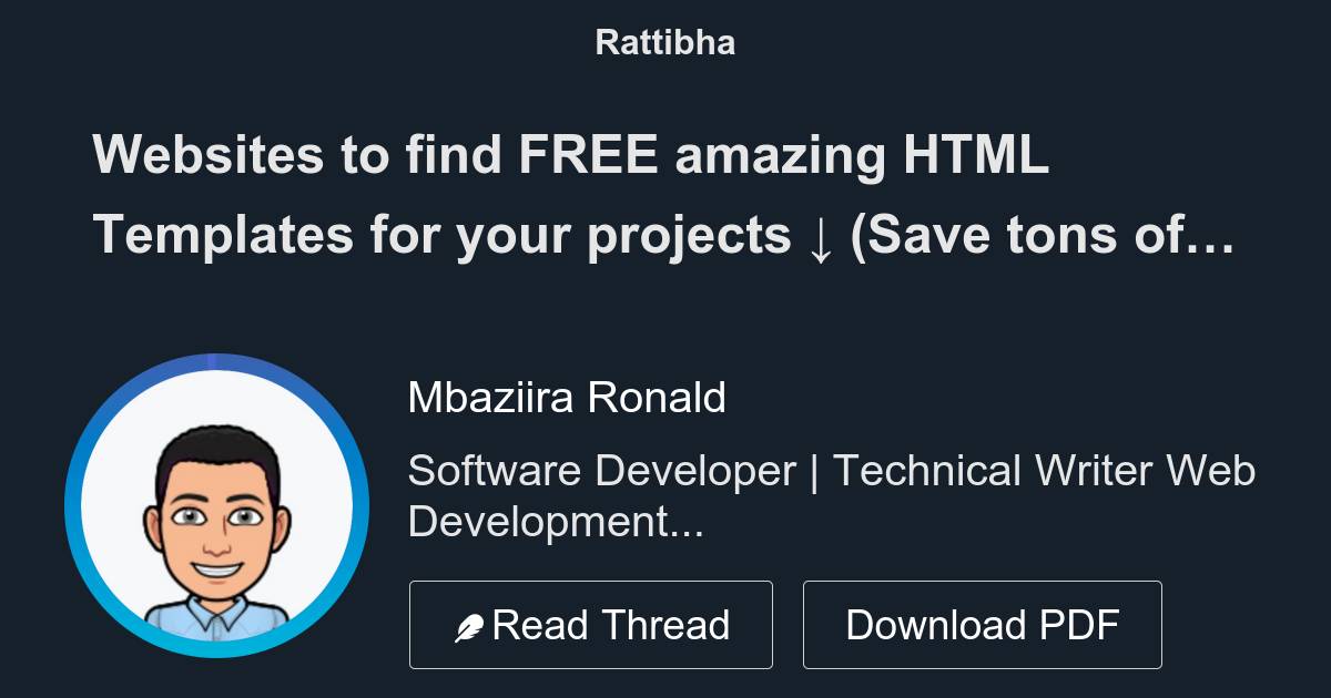Websites to find FREE amazing HTML Templates for your projects ↓ (Save ...