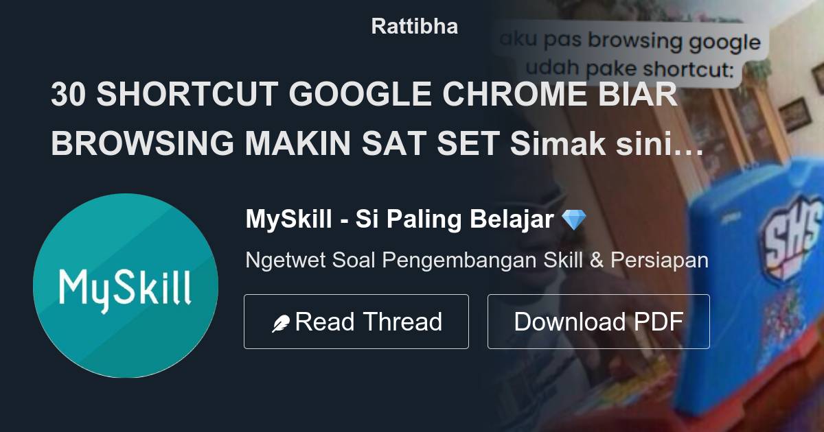 30 SHORTCUT GOOGLE CHROME BIAR BROWSING MAKIN SAT SET Simak sini bestie~ - Thread from MySkill ...