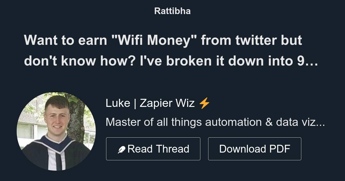 Want to earn "Wifi Money" from twitter but don't know how? I've broken it down into 9 actionable ...