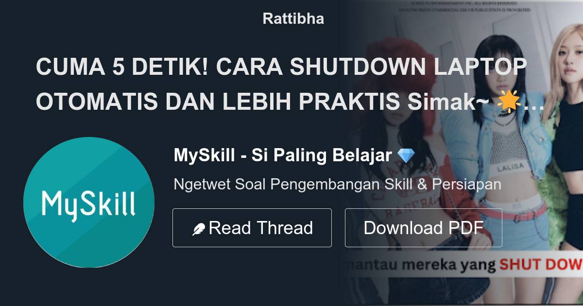 CUMA 5 DETIK! CARA SHUTDOWN LAPTOP OTOMATIS DAN LEBIH PRAKTIS Simak~ - Thread from MySkill - Si ...