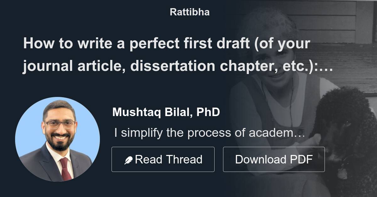 How to write a perfect first draft (of your journal article ...