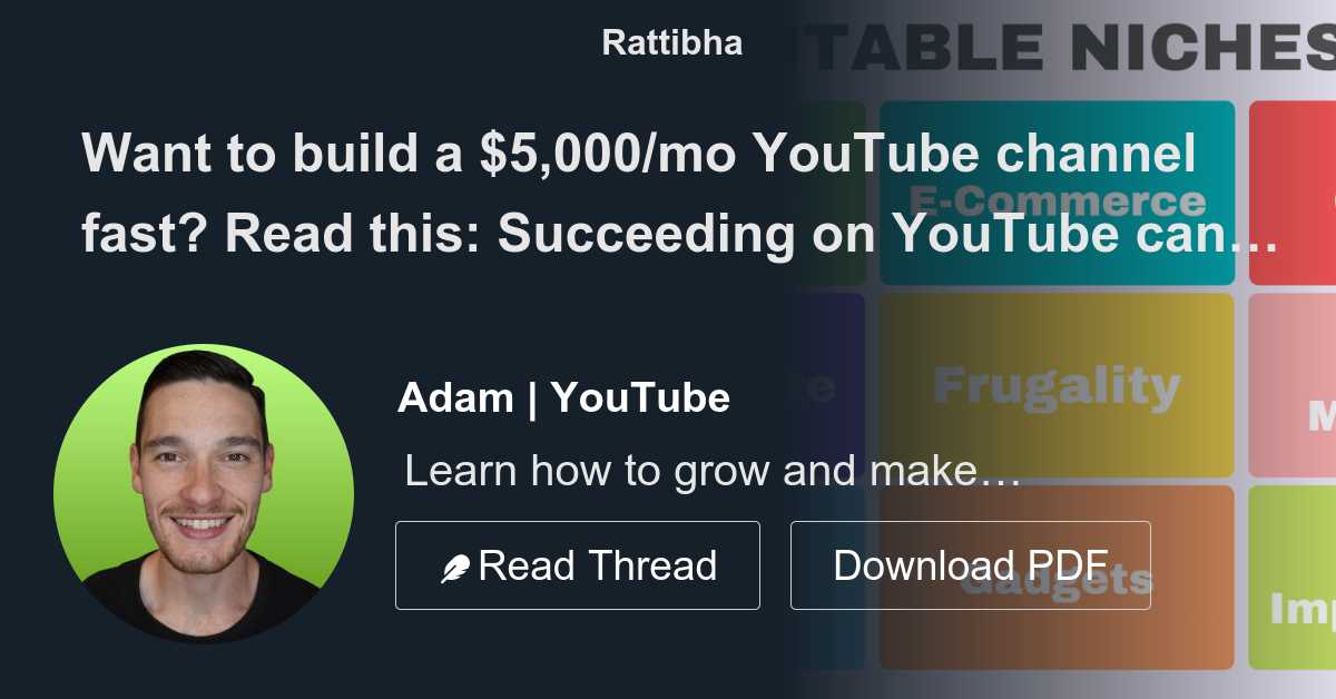 Want to build a $5,000/mo YouTube channel fast? Read this: - المسلسل من ...