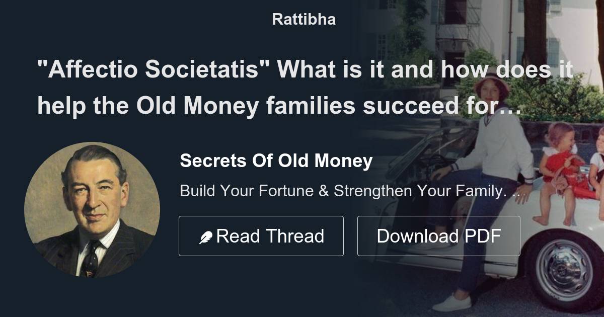 "Affectio Societatis" What is it and how does it help the Old Money ...