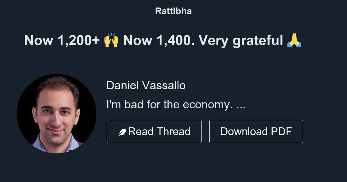 Now 1,200+ 🙌 - Thread from Daniel Vassallo @dvassallo - Rattibha
