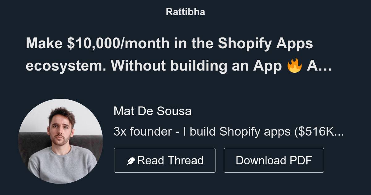 Make $10,000/month in the Shopify Apps ecosystem. Without building an ...