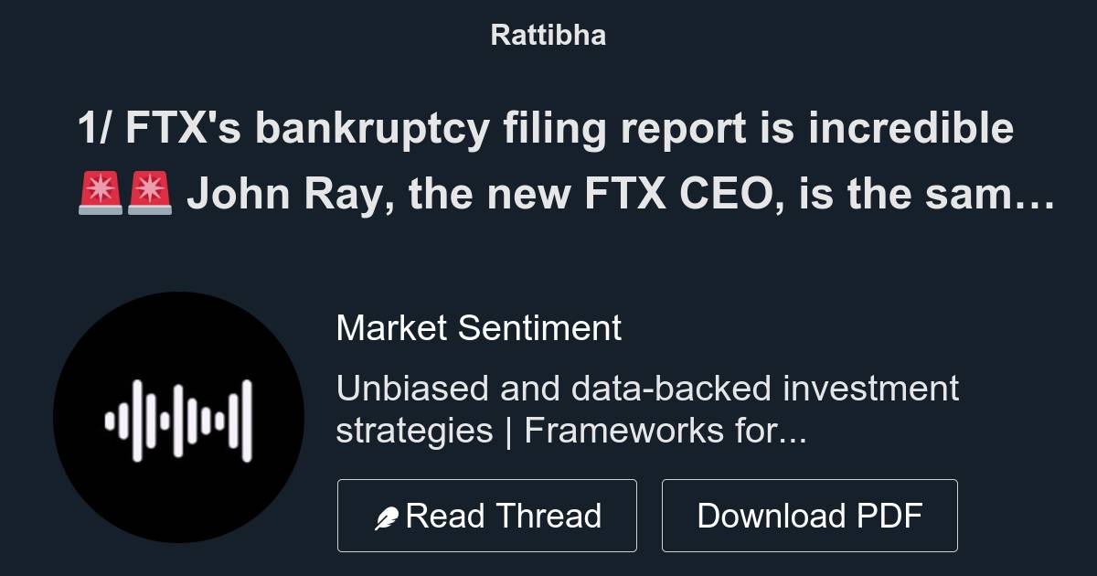 1/ FTX's bankruptcy filing report is incredible 🚨🚨 John Ray, the new FTX CEO, is the same person ...