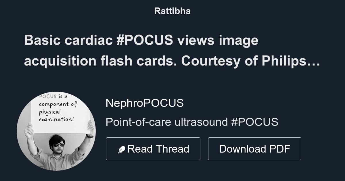 Basic cardiac #POCUS views image acquisition flash cards. Courtesy of ...