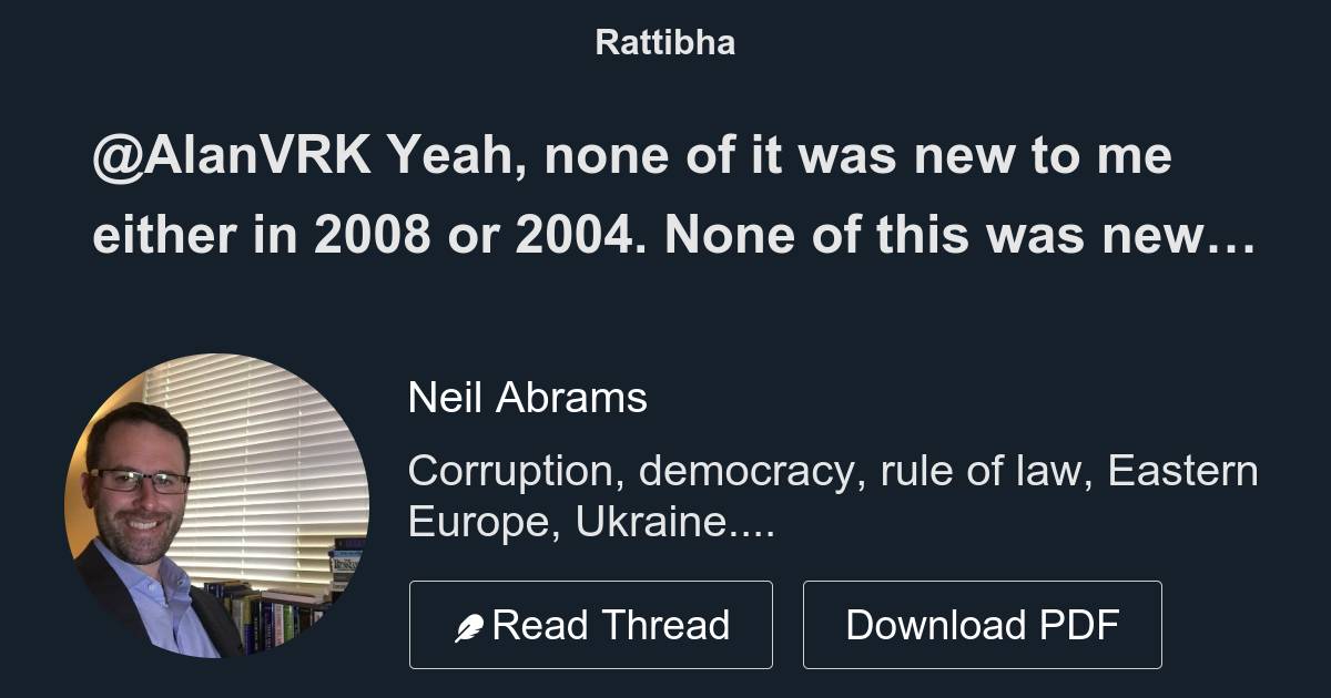 @AlanVRK Yeah, none of it was new to me either in 2008 or 2004. None of ...