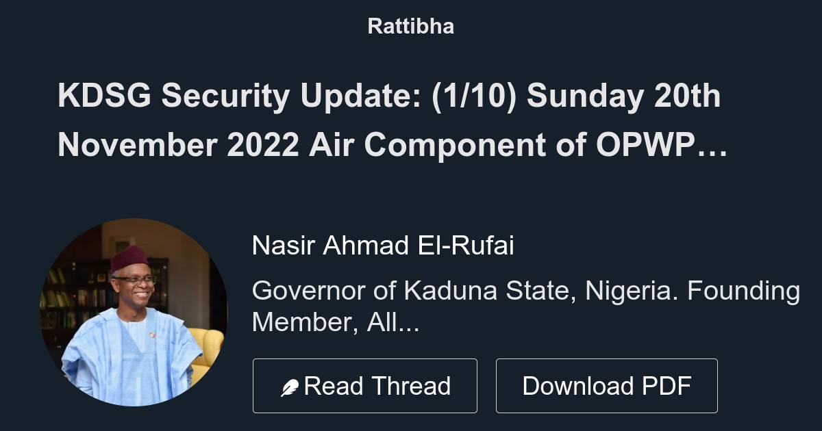 KDSG Security Update: (1/10) Sunday 20th November 2022 Air Component of ...