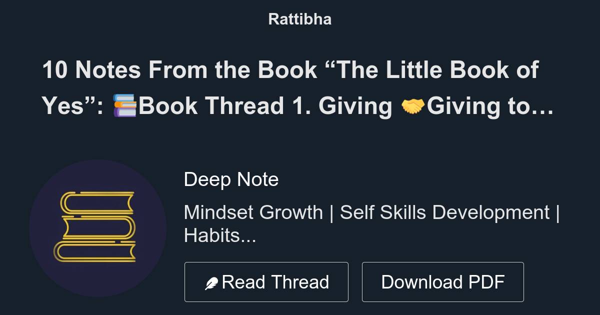 10 Notes From the Book “The Little Book of Yes”: 📚Book Thread - المسلسل ...