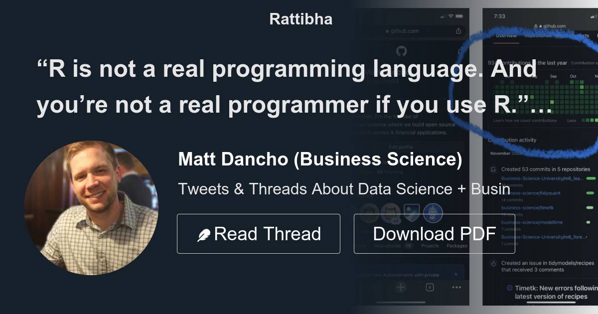 “R is not a real programming language. And you’re not a real programmer if you use R.” Don’t ...